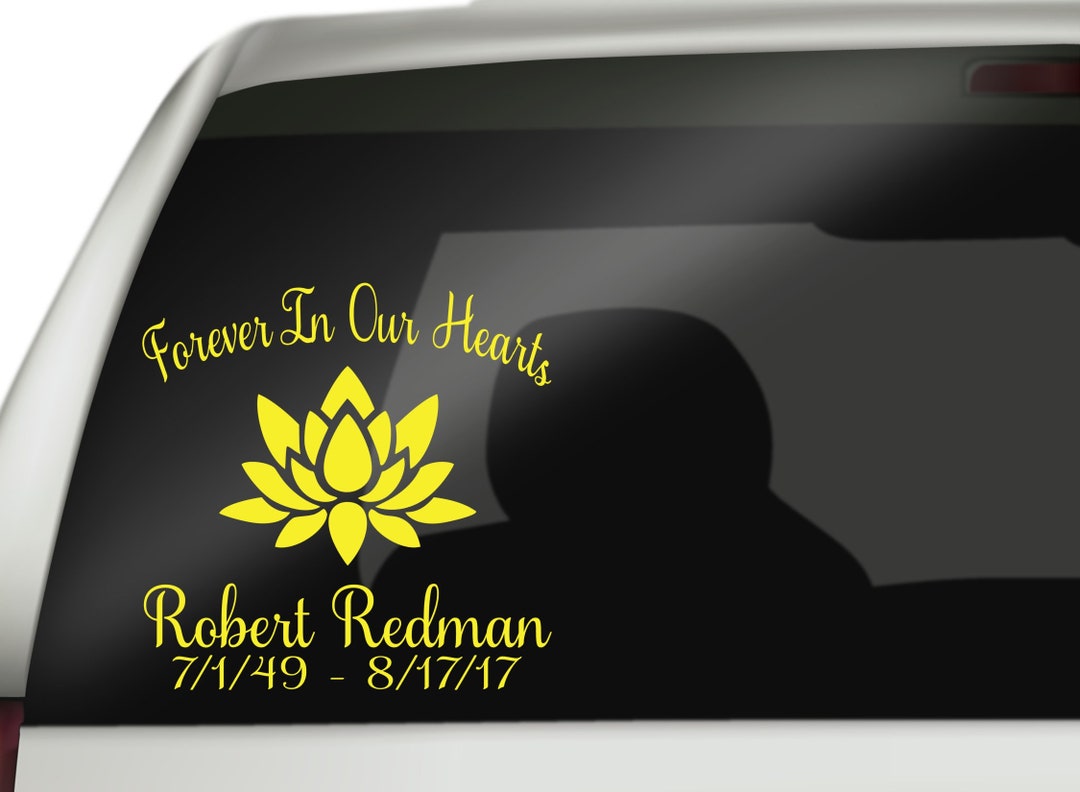 Forever in Our Hearts Lotus Decal, in Loving Memory Lotus Flower Decal ...