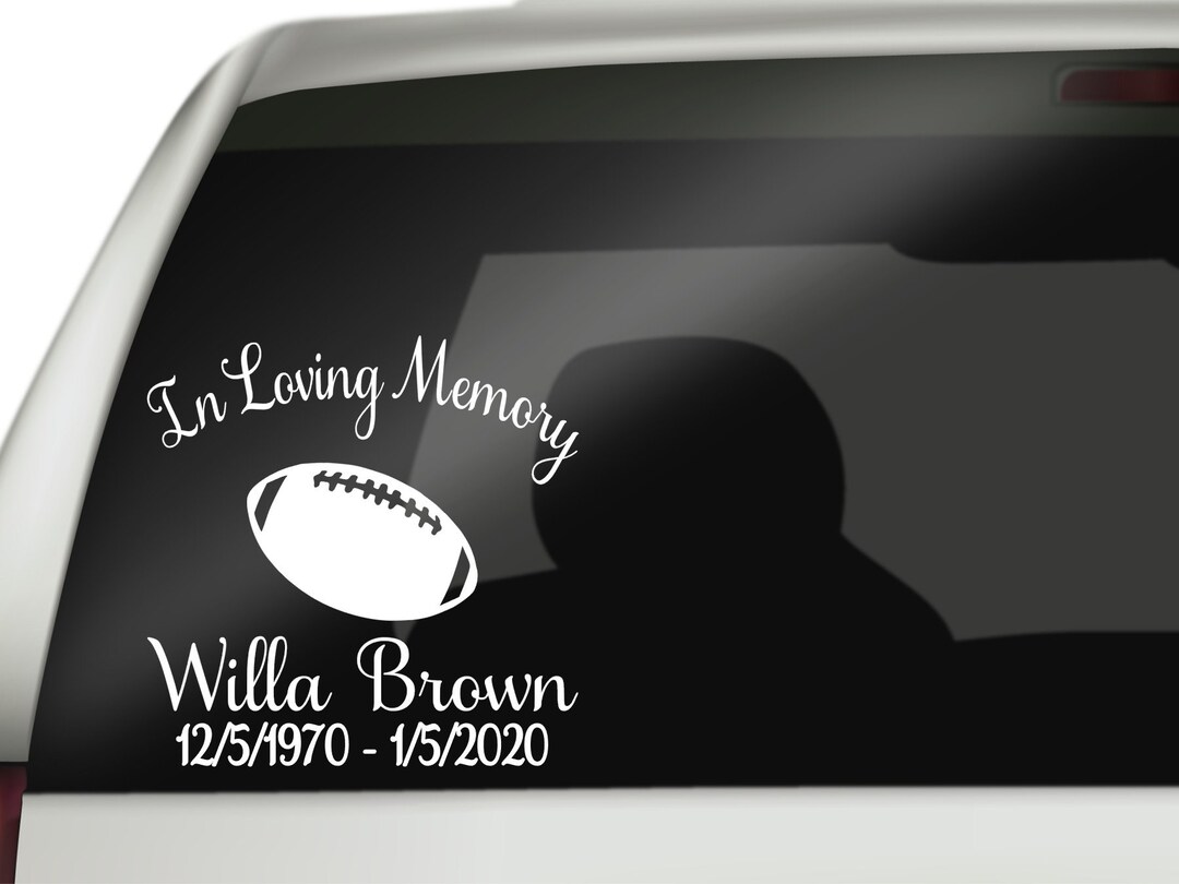 In Loving Memory Football Decal, Remembrance Decal, in Loving Memory ...