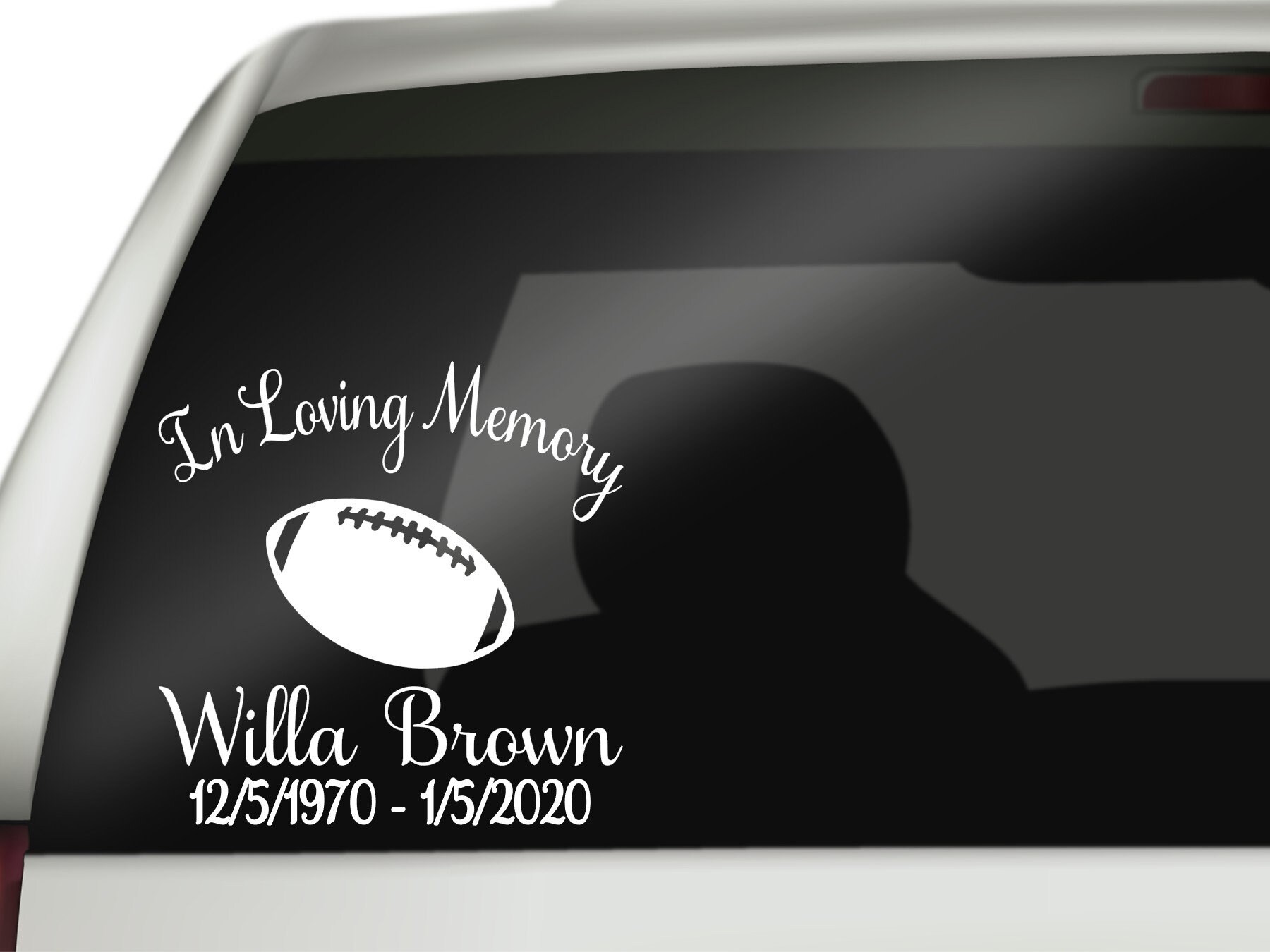 In Loving Memory Football Decal Remembrance Decal In Loving | Etsy