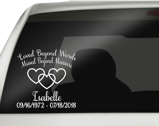 In Memory Car Decal - Etsy