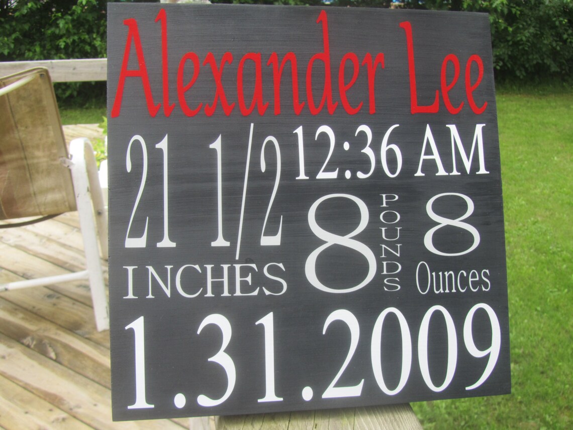 Birth Stats Sign | Etsy