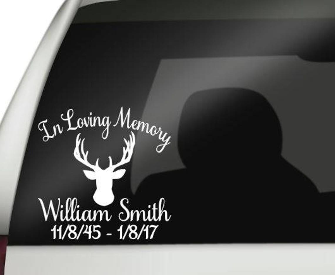 In Loving Memory Deer Decal Remembrance Decal in Loving - Etsy