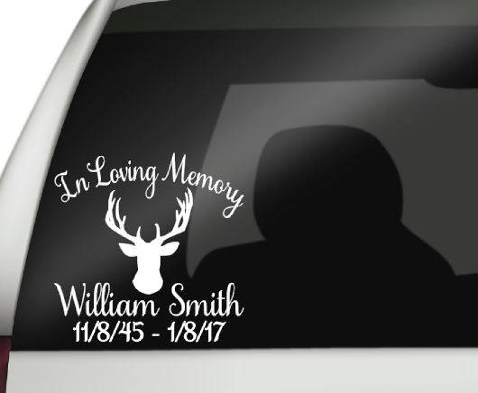 In Loving Memory Deer Decal Remembrance Decal in Loving - Etsy