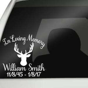 In Loving Memory Deer Decal, Remembrance Decal, in Loving Memory Decal ...
