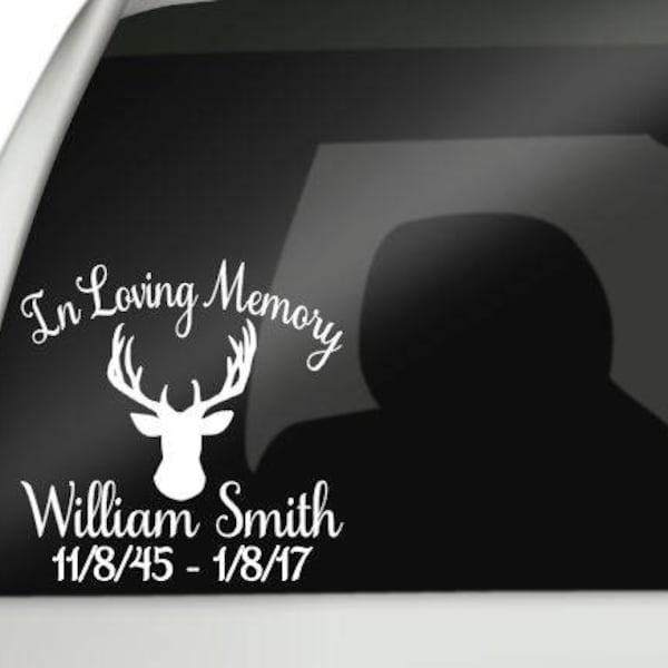 In Loving Memory Decal With a Deer - Etsy