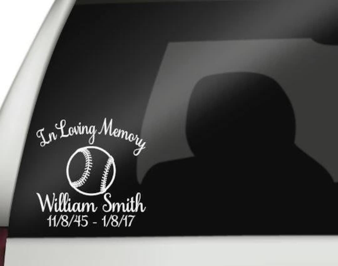 In Loving Memory Baseball Decal, Remembrance Decal, in Loving Memory ...