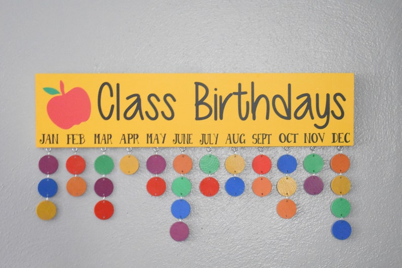 Class Birthday Sign Classroom Birthday Sign Teacher Gift - Etsy