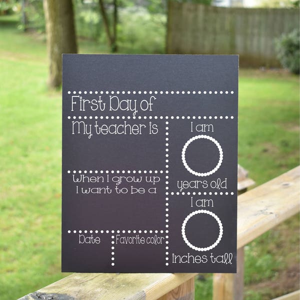 First Day Chalkboard - Etsy