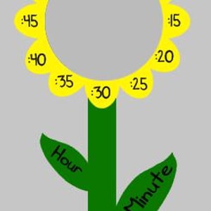 Flower Wall Decal to Help Kids Tell Time, Time Telling, Flower Decal ...