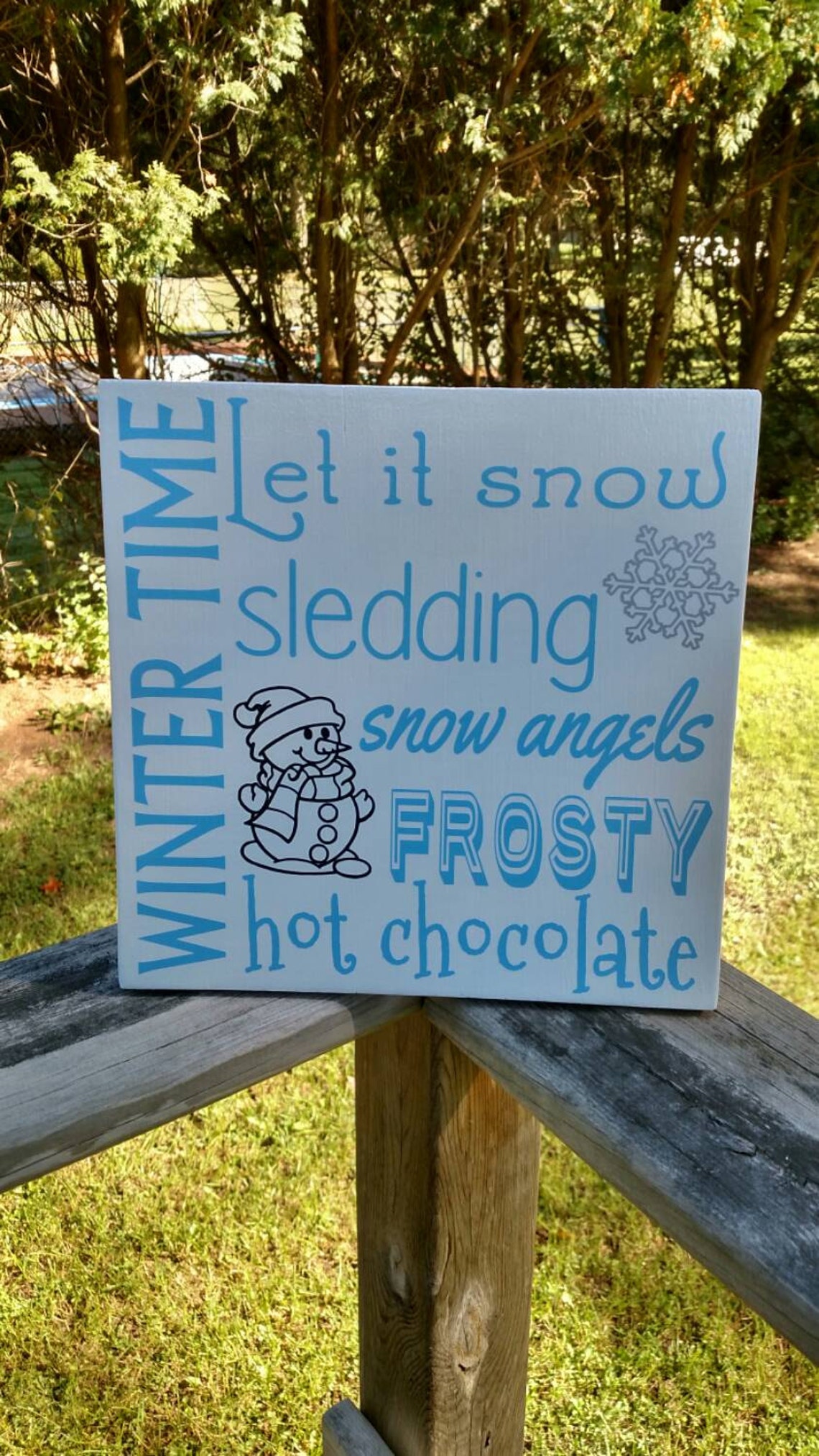 Winter Time Sign Sledding Snow Angels Frosty Let It Snow - Etsy