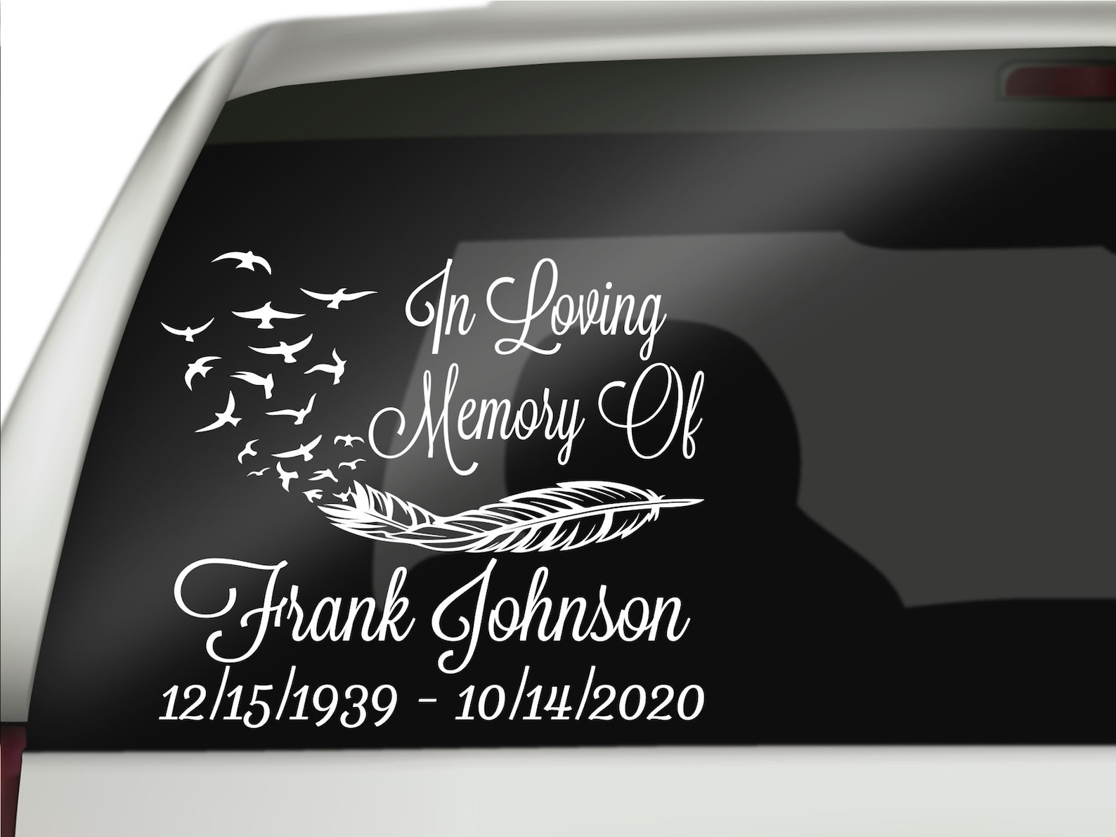 In Loving Memory Car Decal, Remembrance Decal, in Loving Memory of Car ...
