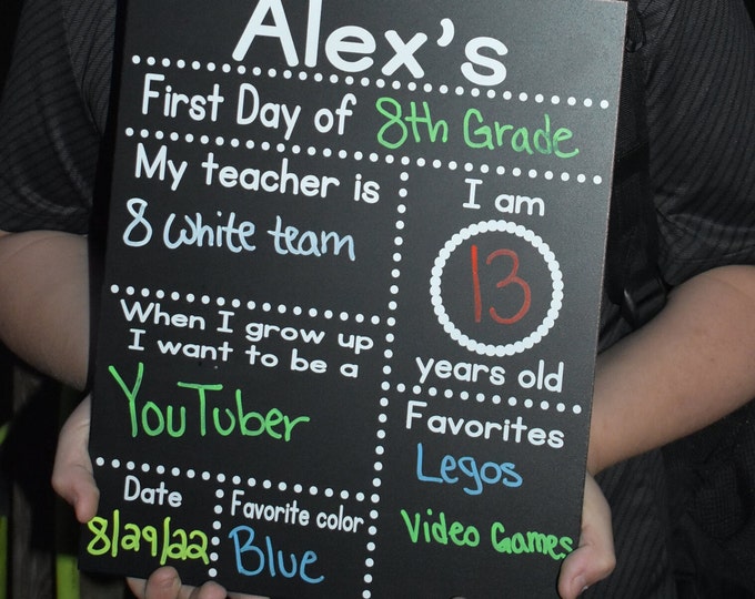 2-in-1 FRENCH First Day of School Sign, First Day of School Version ...