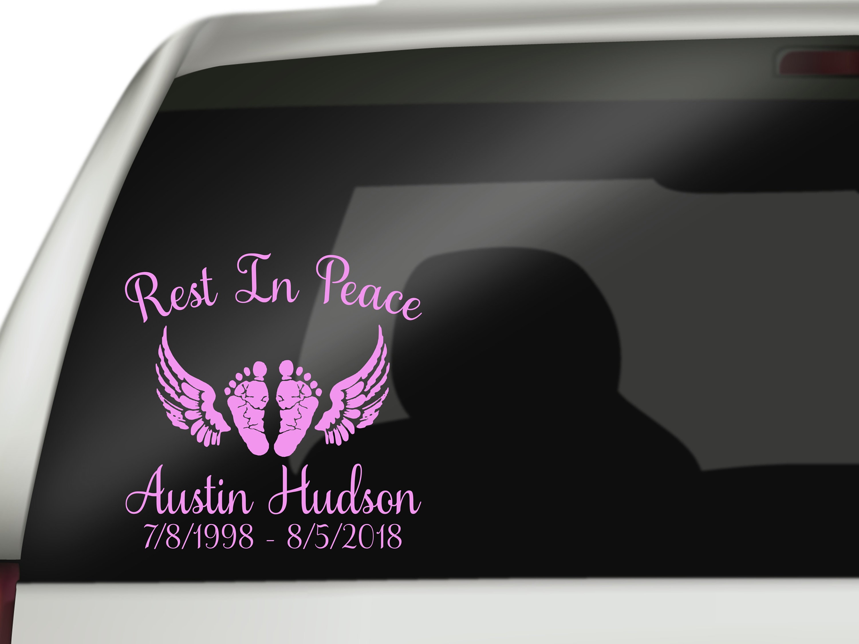 Rest In Peace Angel Baby Car Decal Baby Feet with Wings Car | Etsy