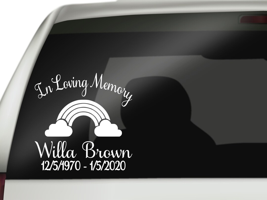 In Loving Memory Rainbow Decal, Remembrance Decal, in Loving Memory ...