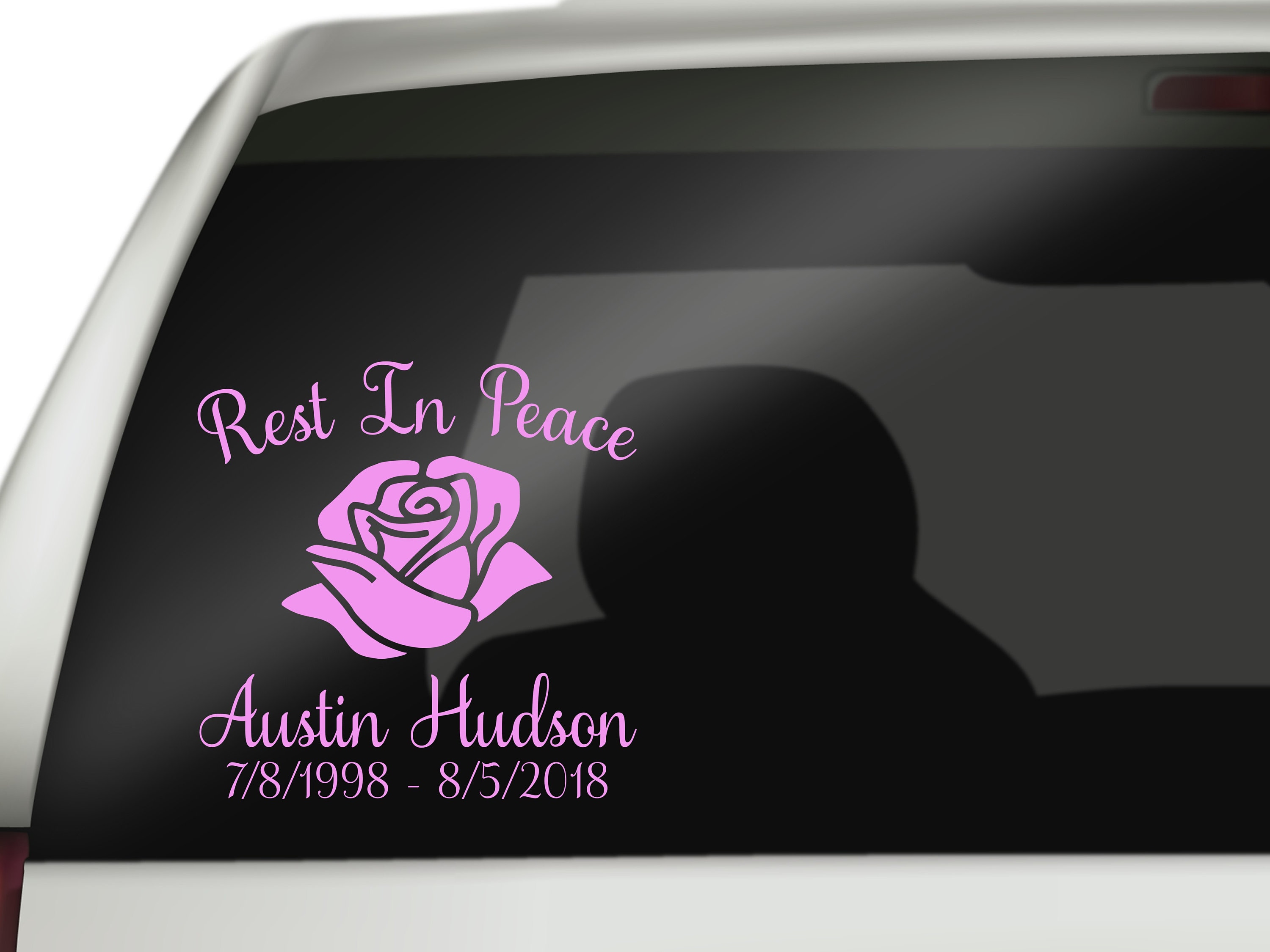 Rest In Peace Rose Decal In Loving Memory Rose Decal | Etsy