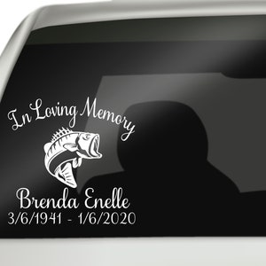 In Loving Memory Bass Fish Decal, Remembrance Decal, in Loving Memory ...