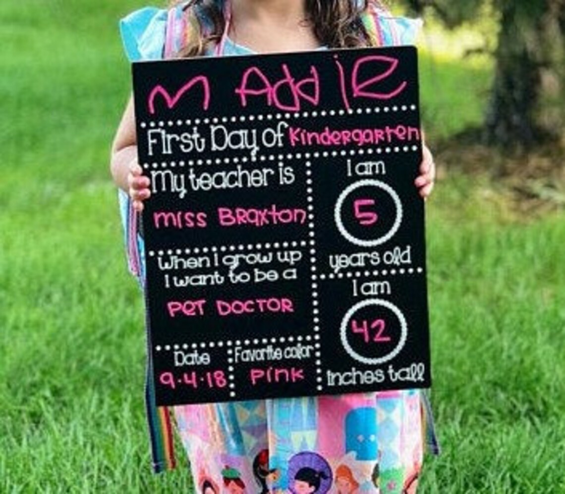 Chalkboard First and Last Day of School Sign 1st & Last Day - Etsy