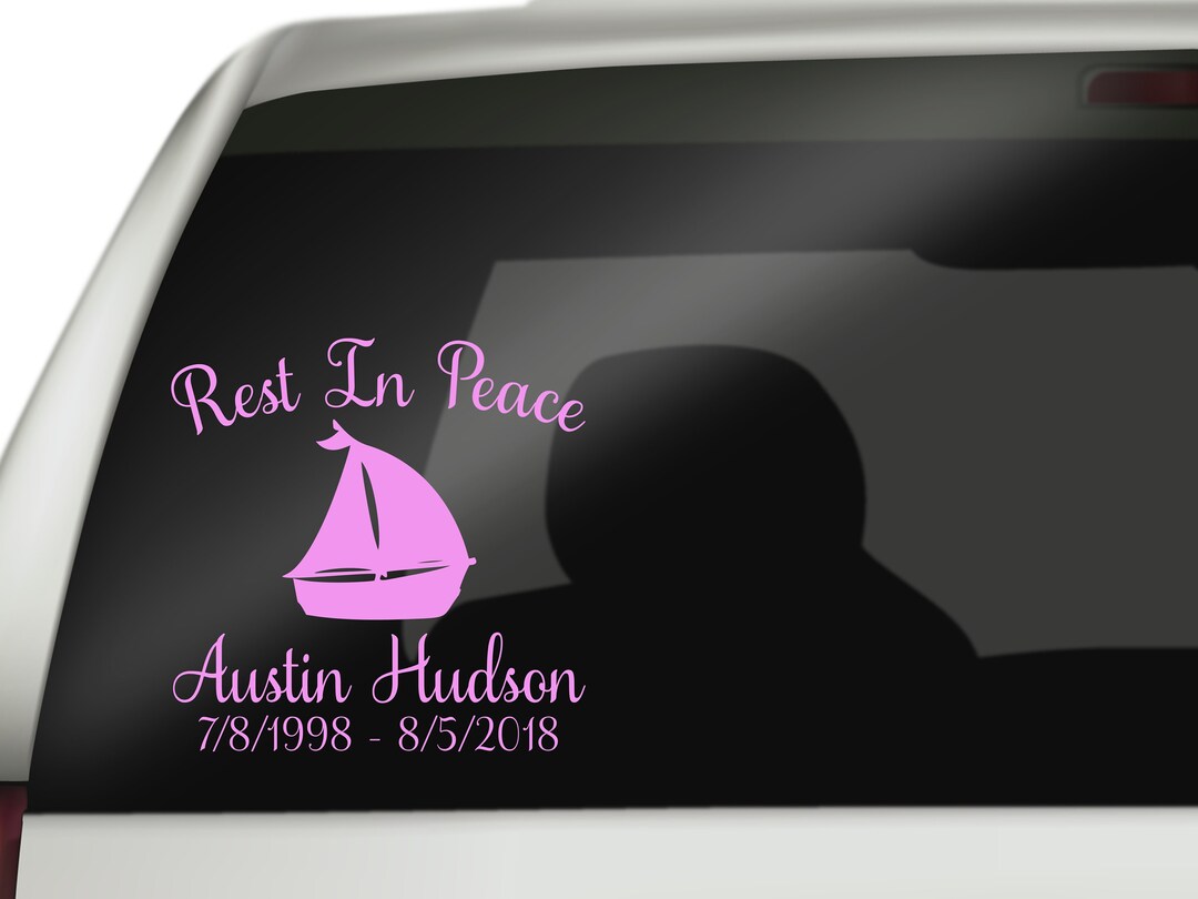Rest in Peace Sail Boat Decal, in Loving Memory Sailboat Decal ...
