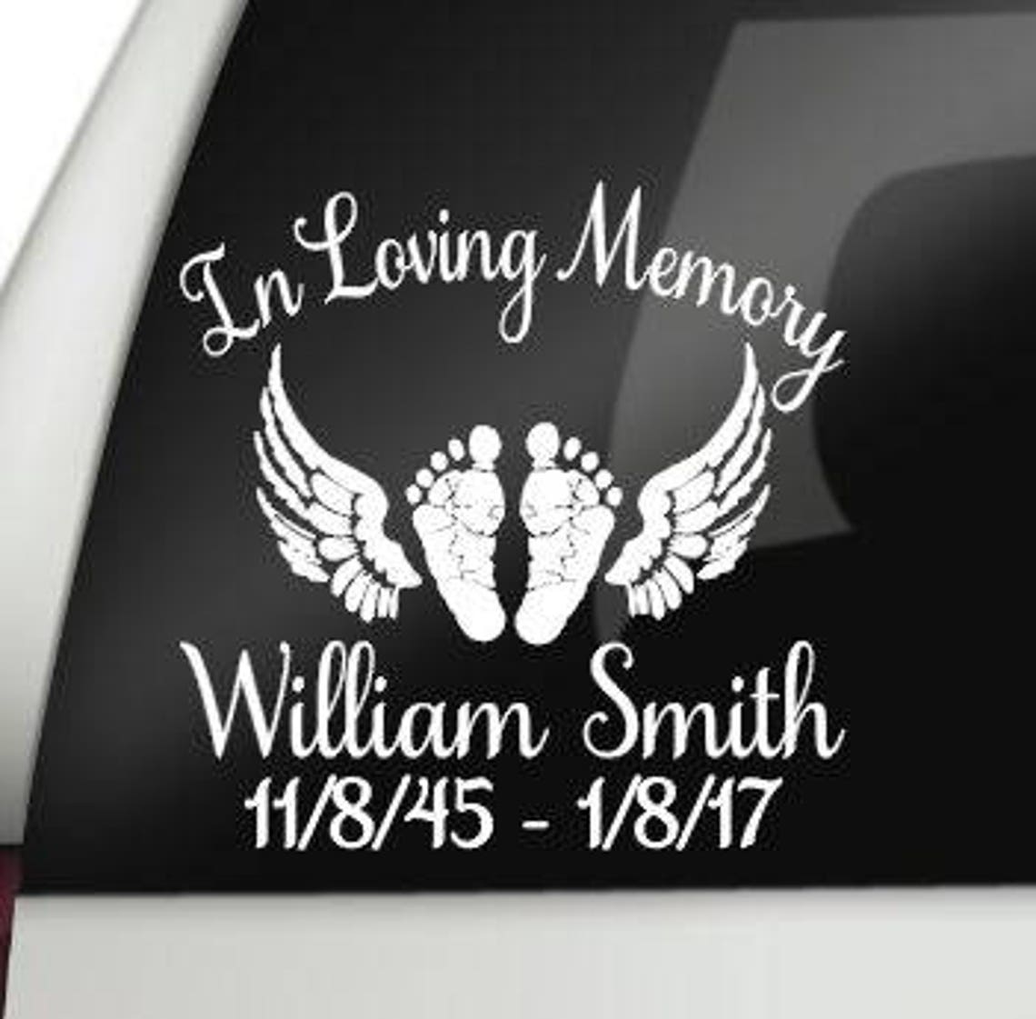 In Loving Memory Angel Baby Car Decal Baby Feet With Wings - Etsy