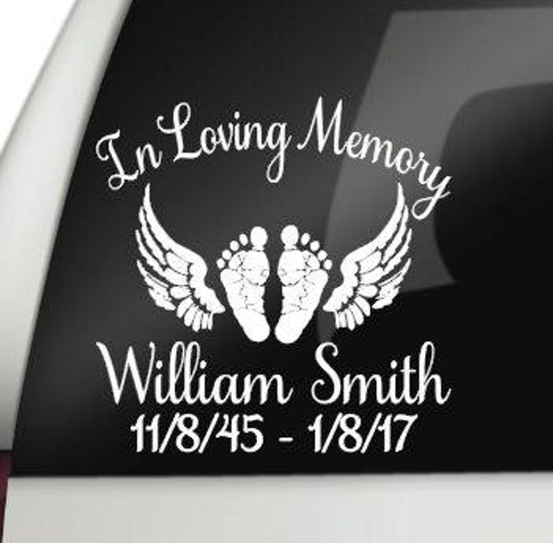 In Loving Memory Angel Baby Car Decal Baby Feet With Wings | Etsy
