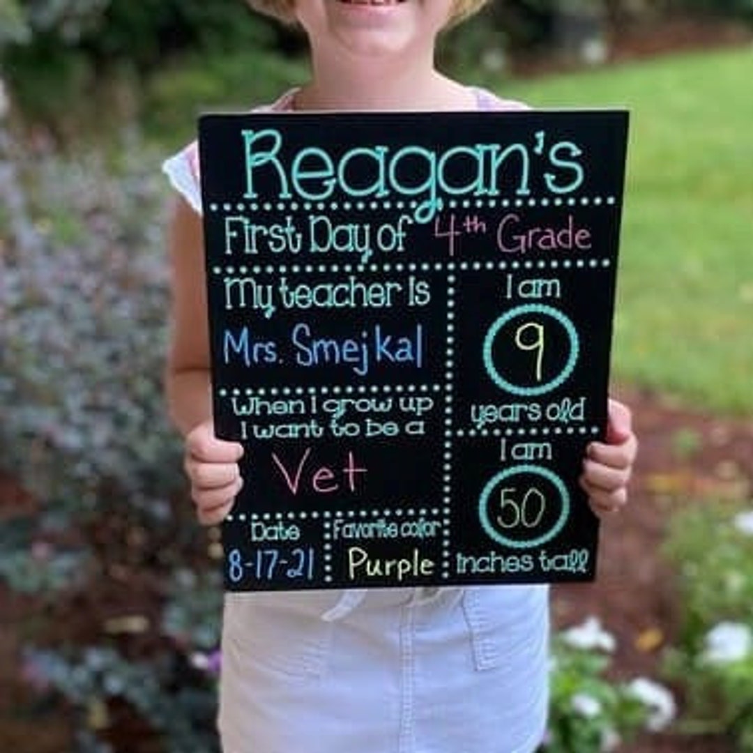 Chalkboard First and Last Day of School Sign 1st & Last Day Chalkboard ...