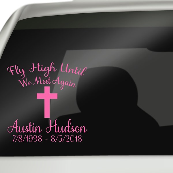 Fly High Memorial Decal - Etsy