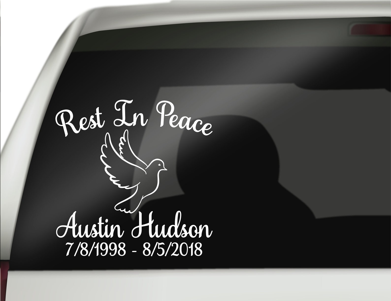 Rest in Peace Dove Decal in Loving Memory Dove Decal - Etsy