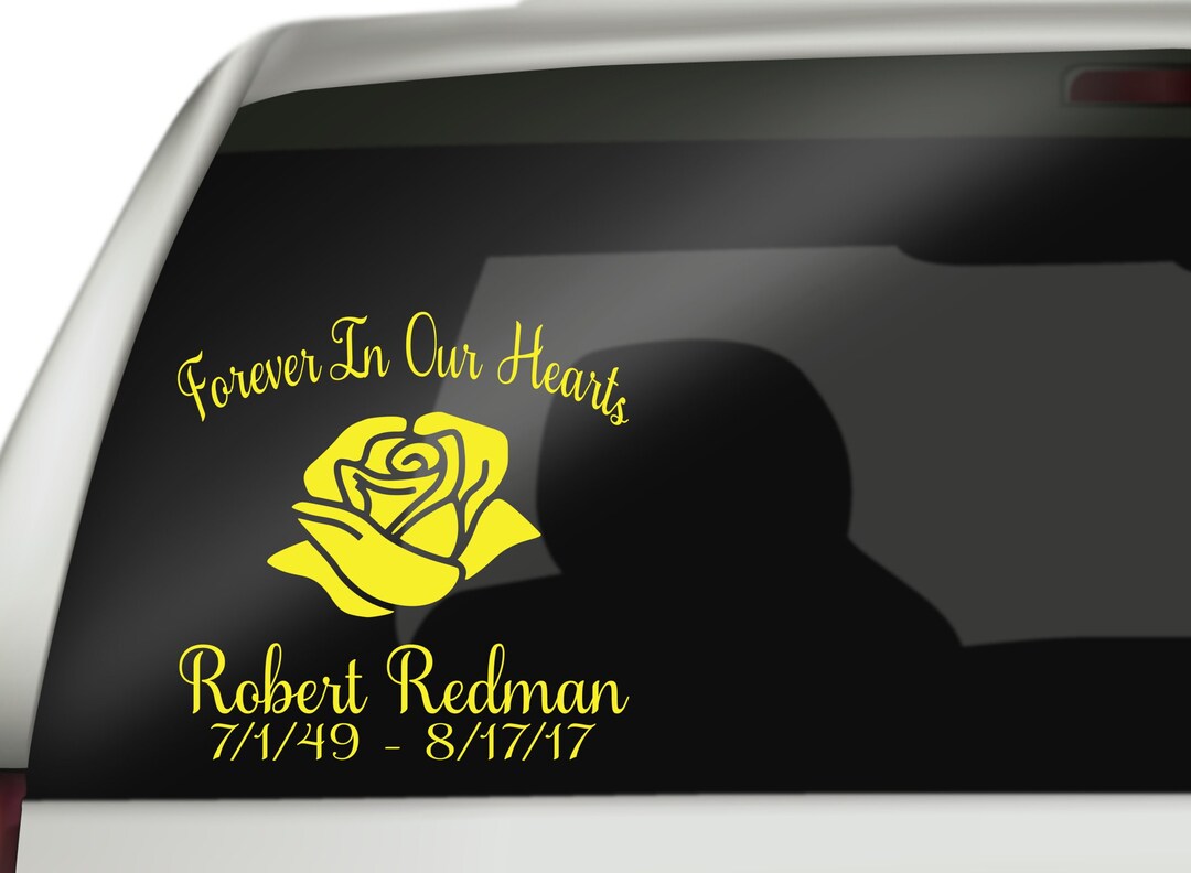 Forever in Our Hearts Rose Decal, in Loving Memory Rose Decal ...