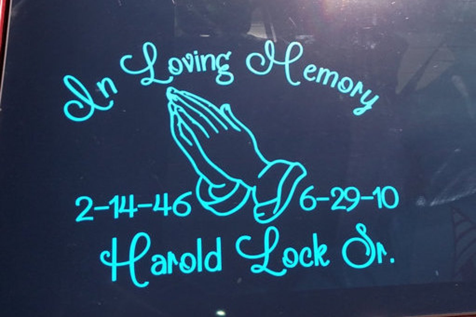 In Loving Memory Praying Hands Memorial Decal, Praying Hands Decal ...