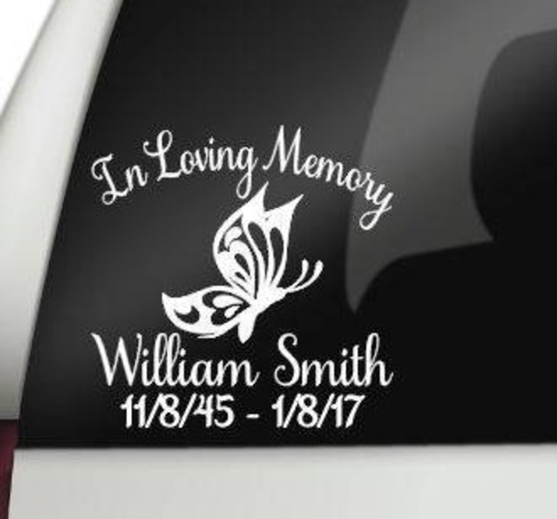 In Loving Memory Butterfly Decal Remembrance Decal in Loving - Etsy