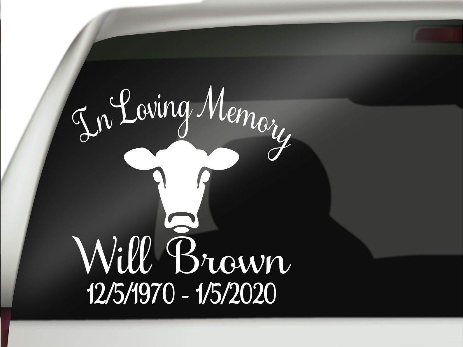 In Loving Memory Cow Decal Remembrance Decal In Loving | Etsy