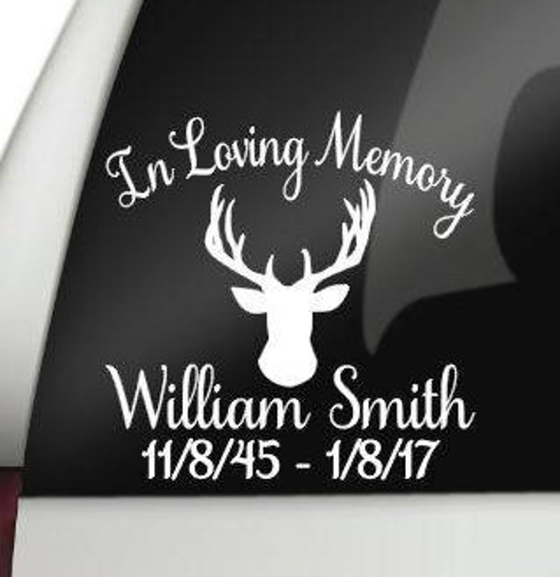 In Loving Memory Deer Decal Remembrance Decal in Loving - Etsy