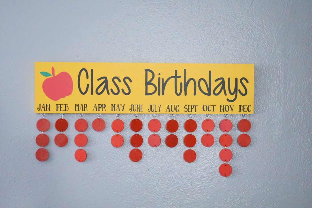Class Birthday Sign, Classroom Birthday Sign, Teacher Gift, Teacher ...