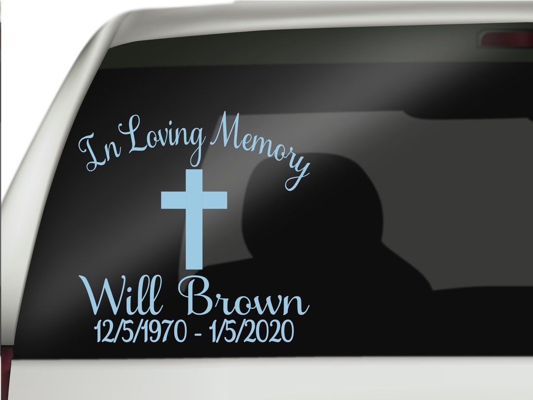 In Loving Memory Cross Decal, Remembrance Decal, in Loving Memory Decal ...