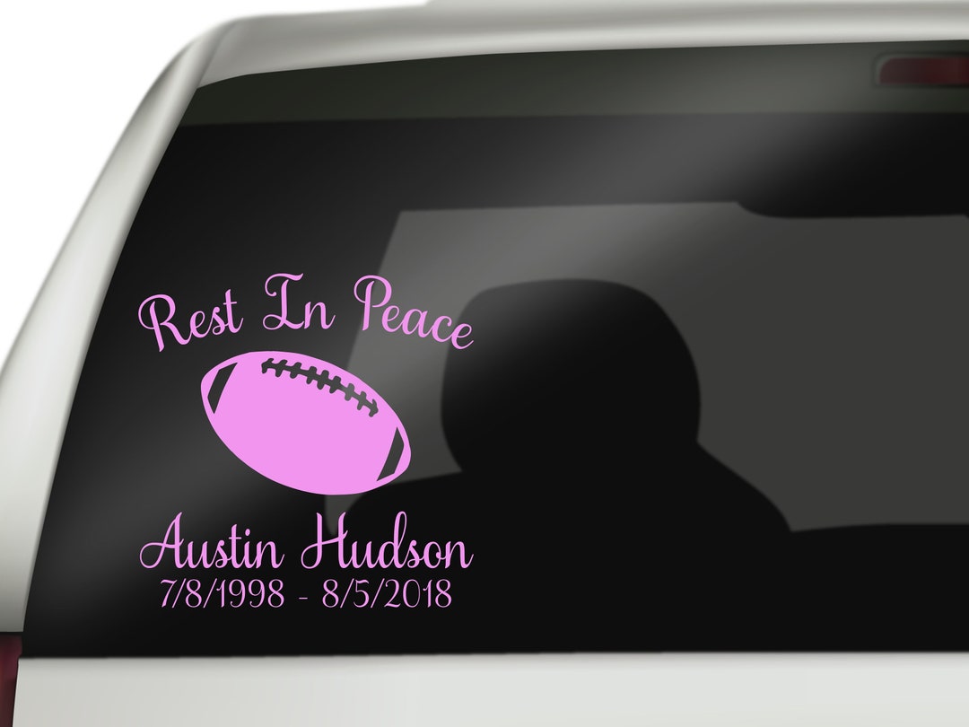 Rest in Peace Football Decal, in Loving Memory Football Decal ...