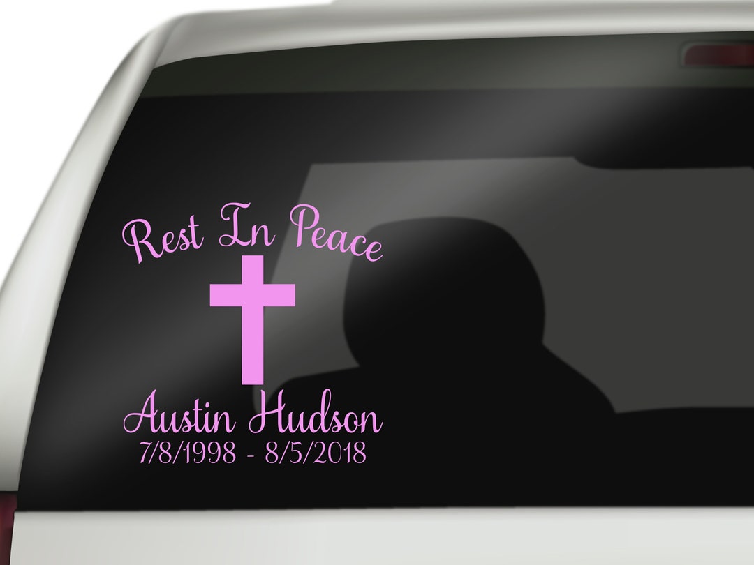 Rest in Peace Cross Decal, in Loving Memory Cross Decal, Remembrance ...