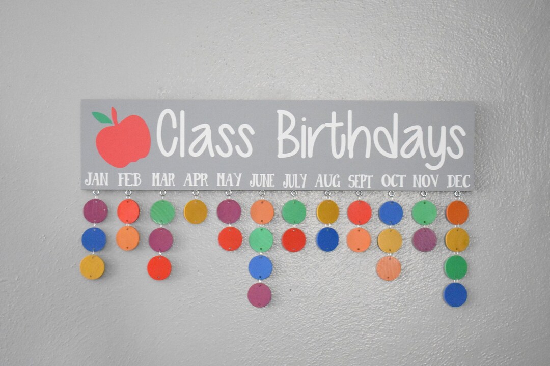 Class Birthday Sign, Classroom Birthday Sign, Teacher Gift, Teacher ...