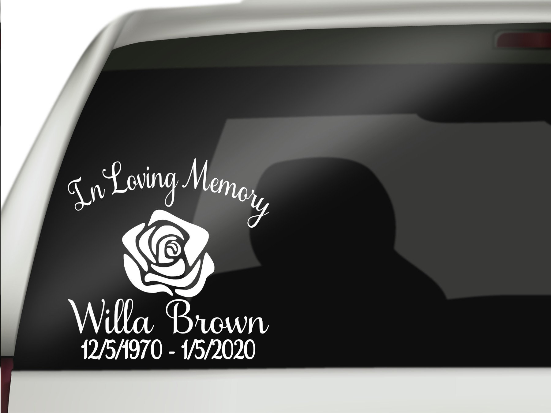 In Loving Memory Flower Decal Remembrance Decal In Loving | Etsy