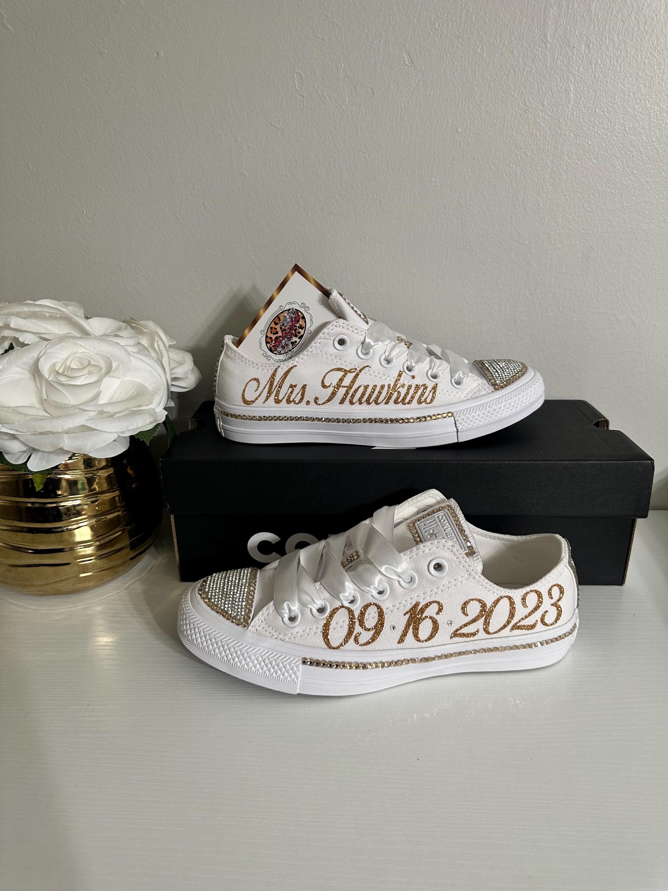 Bride Wedding Sneakers W/ Date - Etsy