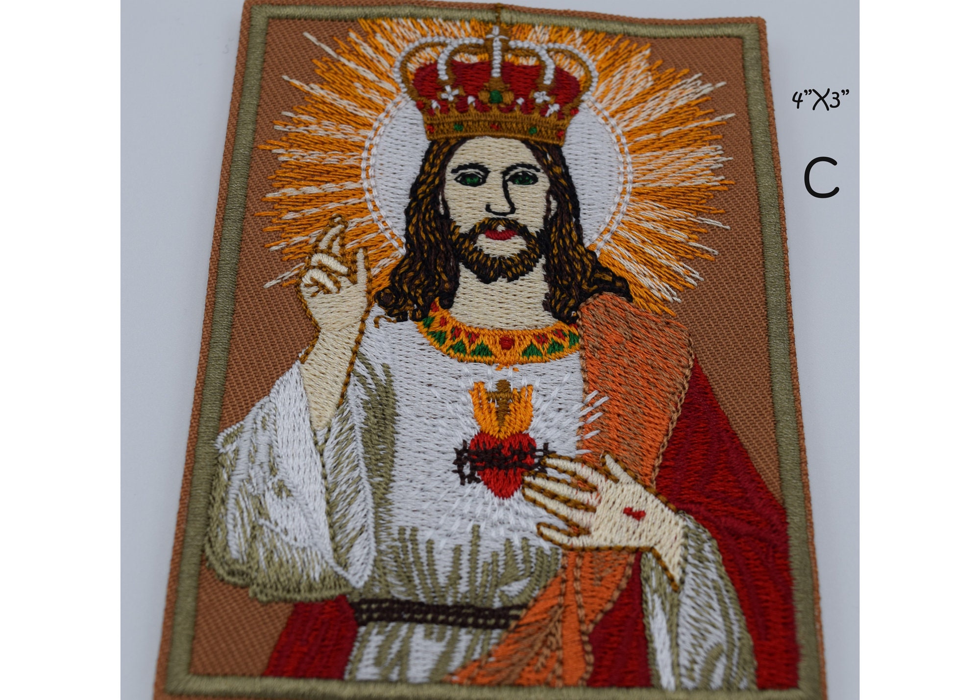 Virgin Mary and Jesus Christ High Quality Iron on Applique Embroidery ...