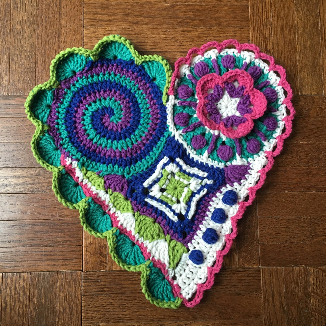 Freeform Crochet Pattern / Tutorial: Crochet Heart Pattern, Freeform ...
