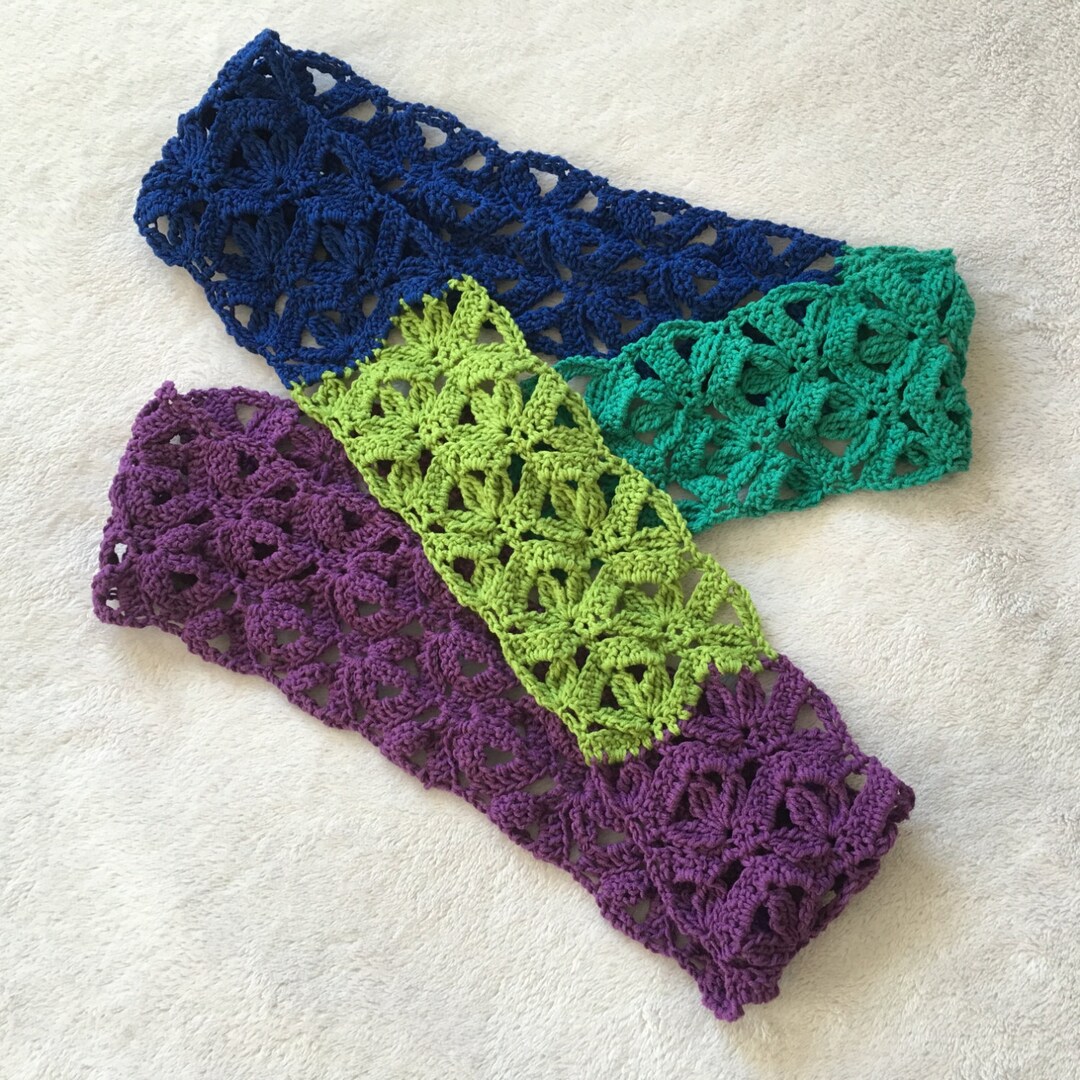 Crochet Scarf Pattern Tutorial, Spring Blooms Scarf, Crochet Pattern ...