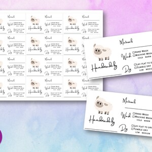 Handmade Printable Sheep Care Tags for Crochet and Knit, Printable Care ...