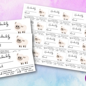 Handmade Printable Sheep Care Tags for Crochet and Knit, Printable Care ...