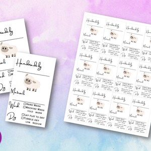 Handmade Printable Sheep Care Tags for Crochet and Knit, Printable Care ...