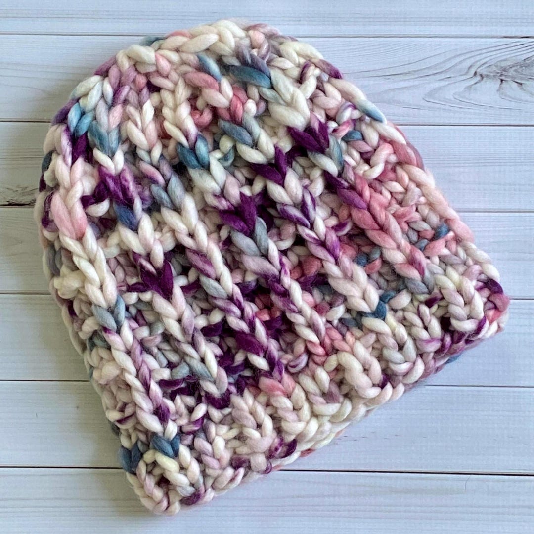 Super Bulky Hat Knitting Pattern, Knit Beanie Pattern, Easy Knit Hat ...