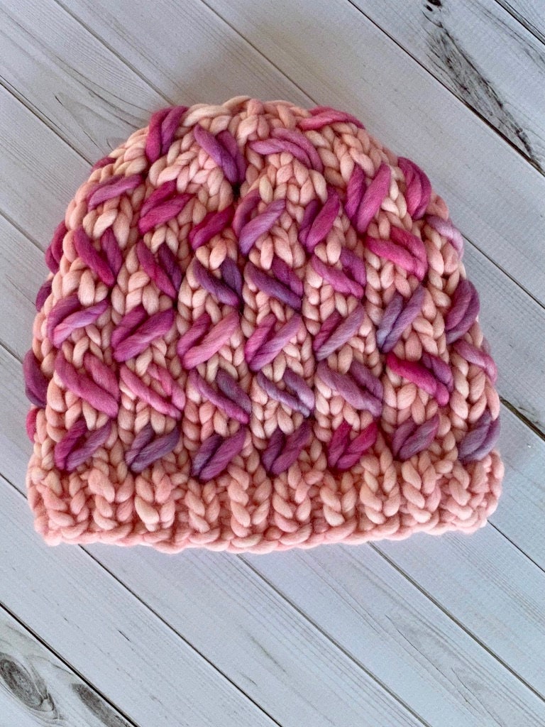 Super Bulky Hat Knitting Pattern, Long Loop Knit Hat, Malabrigo Rasta ...