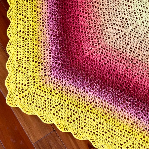 Filet Flower Blanket - Etsy