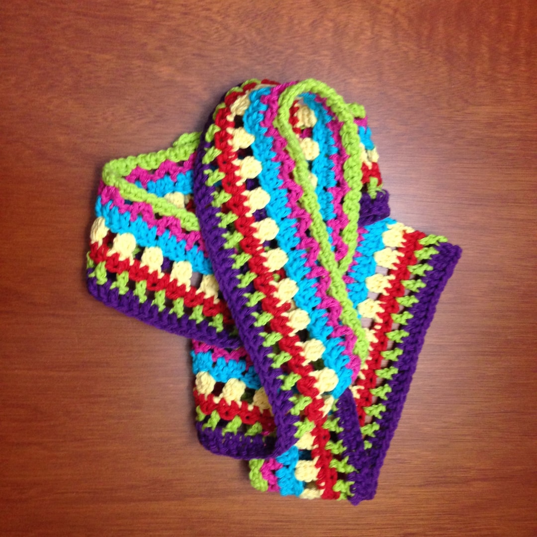 Bright Crochet Scarf Pattern / Tutorial: Colorful Summer Scarf ...