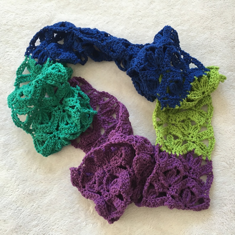 Crochet Scarf Pattern Tutorial Spring Blooms Scarf Crochet - Etsy